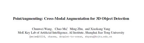 Cvpr2021 3d Detection Pointaugmenting 知乎