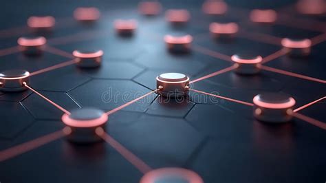 Abstract 3d Render Of Interconnected Network Nodes Abstract Backgrounds Stock Illustration
