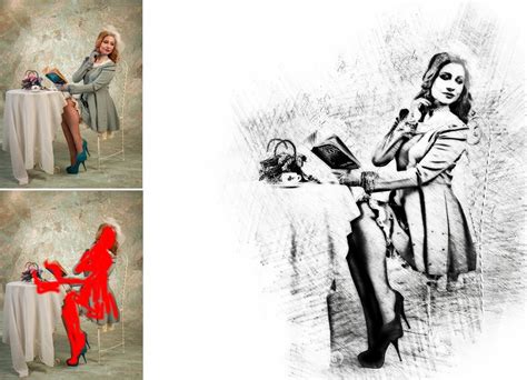 Pencil Sketch Photoshop Action Design Cuts