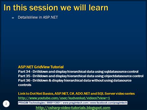 Sql Server Net And C Video Tutorial Part 37 Details View In Aspnet