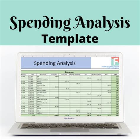 Spending Analysis Template Formulas Pre Populated Excel Download Etsy