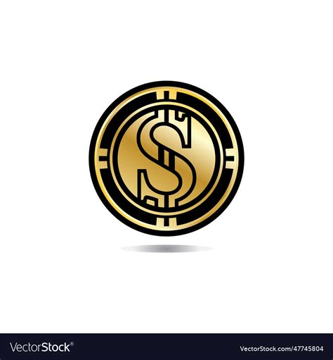 Gold Coin With Dollar Sign Icon Royalty Free Vector Image