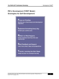 PDIs Development FIRST Model Strategies For Self Pdi S Development First Model Strategies