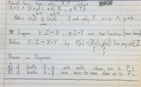 Solved Recall For The Two Sets X Y Define X Times Y