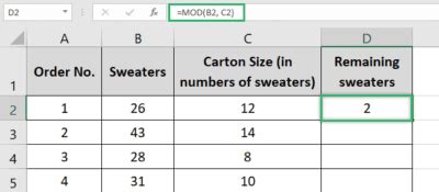 How To Use The MOD Function In Excel To Find Remainders