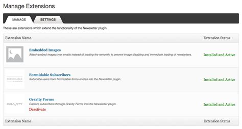 WordPress Newsletter Plugin Gravity Forms Subscribers
