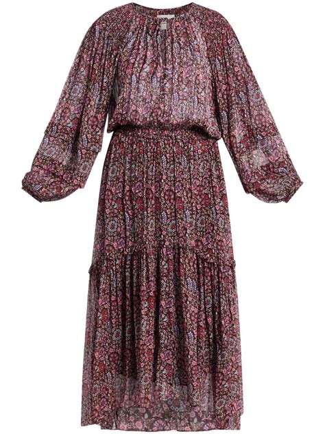 Marant Étoile Floral Print Midi Dress Farfetch