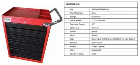 Jk System Mild Steel Drawers Tool Trolley For Industrial At