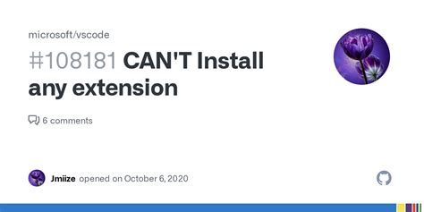 Cant Install Any Extension · Issue 108181 · Microsoftvscode · Github