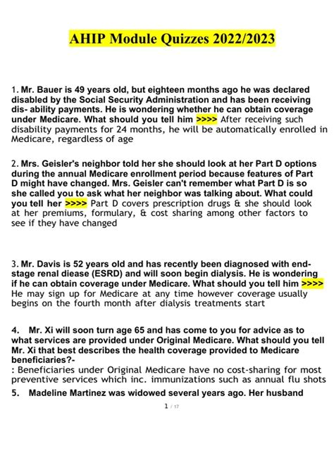 Ahip Module Quizzes Questions With Complete Solutions Ahip 2023