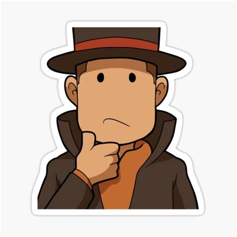 Professor Layton Thinking Sticker Sticker For Sale By Wowmelowwshop