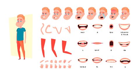 후드 캐릭터 제작 세트를 입고 있는 청년 전체 길이 다른 보기 감정 제스처 흰색 배경에 대해 격리 나만의 디자인을 구축하세요 만화 플랫 스타일 인포 그래픽 일러스트 개념에