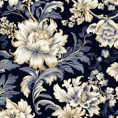 Elegant Floral Damask Pattern Etsy
