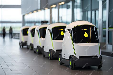 Autonomous robots handling airport baggage | Premium AI-generated image