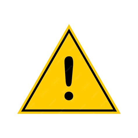 Premium Vector Yellow Warning Sign On White Background