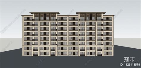 新中式多层洋房住宅su模型下载【id1126113578】知末su模型网
