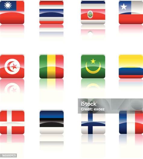 Countrys National Flag Collection向量圖形及更多丹麥圖片 丹麥 台灣 哥倫比亞 國家 Istock