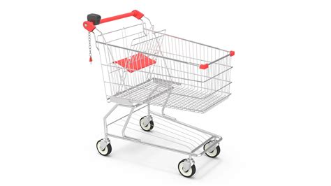 Trolley Shopping Cart With Coin Lock System 3d Model 34 3ds Blend