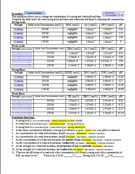 Visualizing Chemistry Activity 7 Acids And Bases