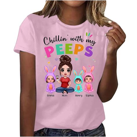 Htnbo Womens Mothers Day Tees Short Sleeve Sexy Print Round Neck Tops