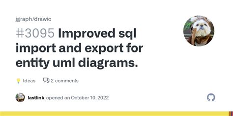Improved Sql Import And Export For Entity Uml Diagrams · Discussion 3095 · Jgraphdrawio · Github