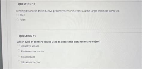 Solved Sensing Distance In The Inductive Proximity Sensor Chegg Com