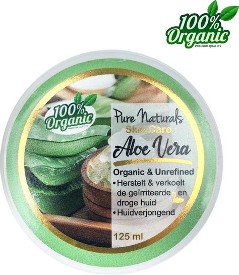 Aloë Vera Gel 125 Ml 100 Puur Biologisch Voor De Verbranden Huid