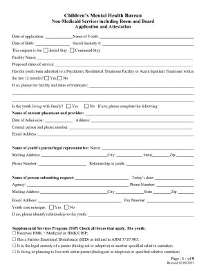 Fillable Online Dphhs Mt NonMedicaid Services Including Room And Board