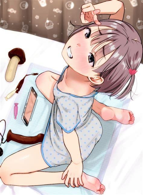Rule 34 Bare Legs Barefoot Bed Bed Sheet Blue Pajamas Blush Breasts