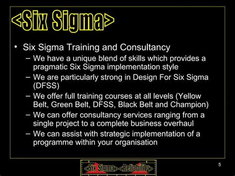 Six Sigma Reliability Overview Ppt