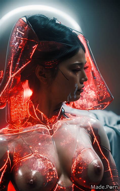 Porn Image Of Partially Nude Woman Glow Glitter Facial Glass Created By AI