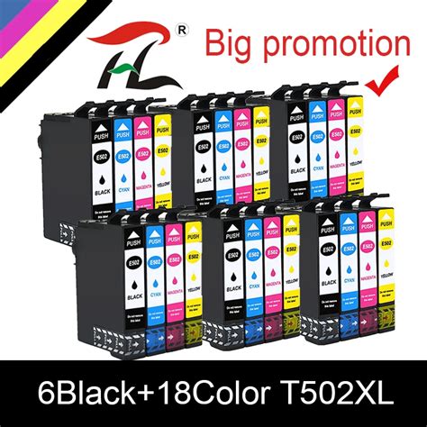 20 pcs 호환 잉크 카트리지 502XL T502 T502XL 엡손 식 홈 XP 5100 XP 5105 인력 WF ...