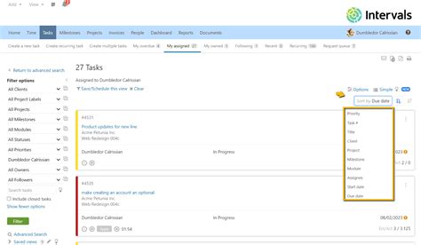 Introduction To The Simple View For Tasks Intervals Help Documentation