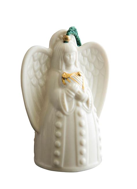 Belleek Angel With Harp Ornament Blarney