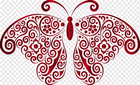 صورة ظلية فراشة ، فراشة حمراء Brush Footed Butterfly الحشرات التماثل Png