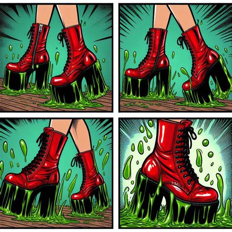 Gothic Red Platform Boots Slimed By Alienvstoxic On Deviantart