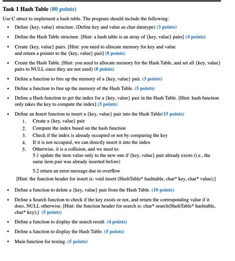 Solved Ask Hash Table Points Se C Struct To Chegg