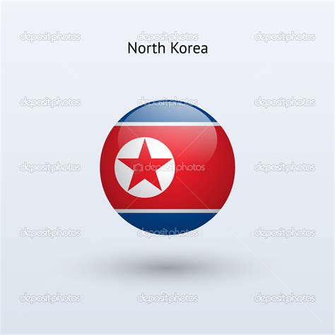 북한 국기 라운드 벡터 일러스트 레이 션 — 스톡 벡터 © Tkacchuk 36046001