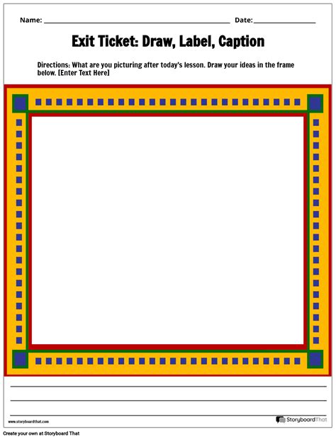 Drawing And Descriptive Printable Exit Ticket Template