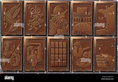 Timbre poste france timbres français philatélie collecte collection chocolat Banque de