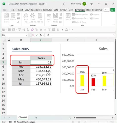 Grafik Excel Warna Bar Otomatis Sesuai Nilai Kursus Excel Online