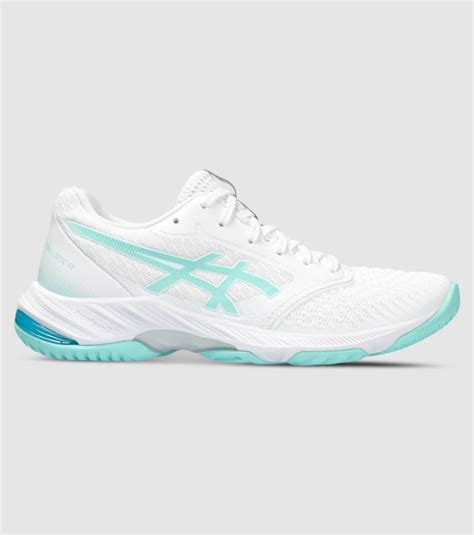 Asics Netburner Ballistic Ff 3 Womens Netball Shoes White Illuminate Mint The Athletes Foot