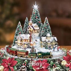 Thomas Kinkade Animated Illuminated Christmas Village Centerpiece New