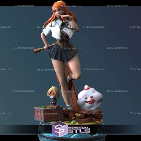 Nami And Mini Sanji Butstock Free High Quality Models