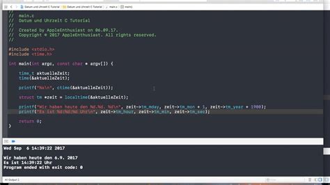 c programmieren mit xcode datum und uhrzeit teil 1 youtube