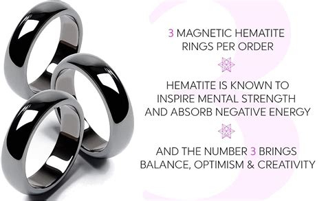 Genuine Magnetic Hematite Rings 3 Rings In Each Order