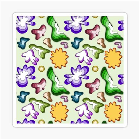 Funky 3d Wiggle Shapes Sticker For Sale By Amandacrystal Redbubble