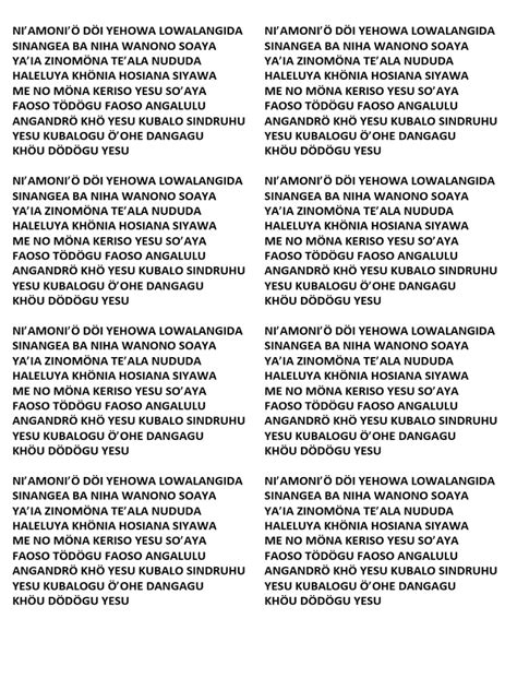 Niamonio Doi Yehowa Pdf