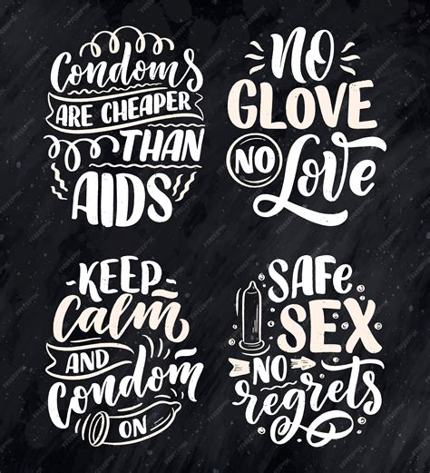 Safer Sex Slogans Tolles Design Schriftzug Premium Vektor