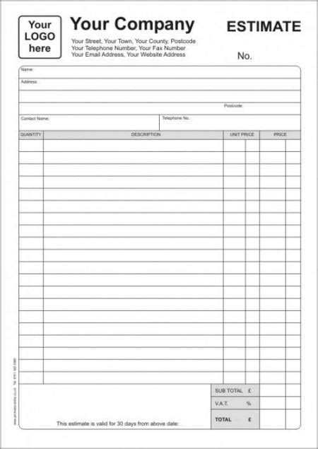 Damage Estimate Template